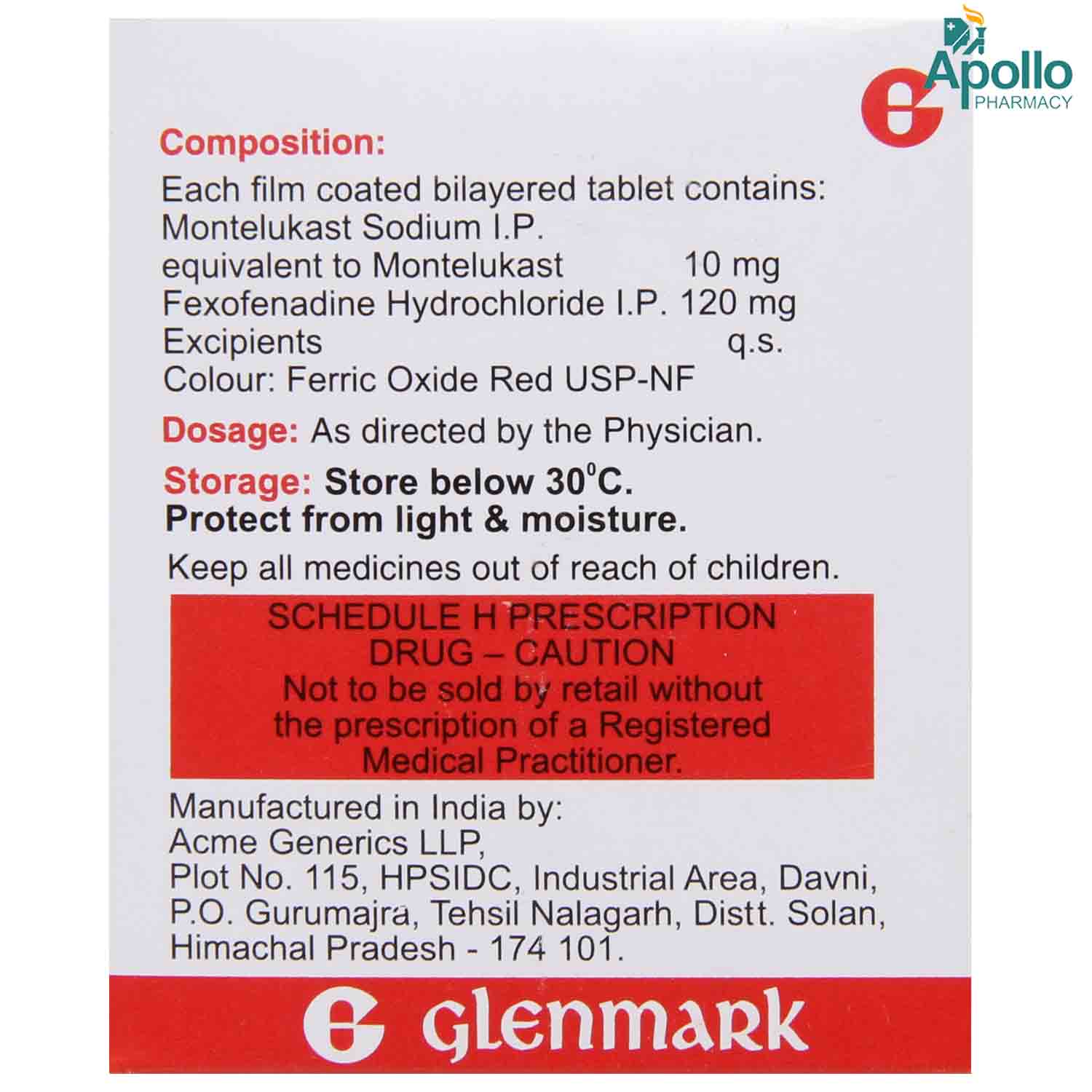 Glemont-F Tablet 10's Price, Uses, Side Effects, Composition - Apollo Pharmacy