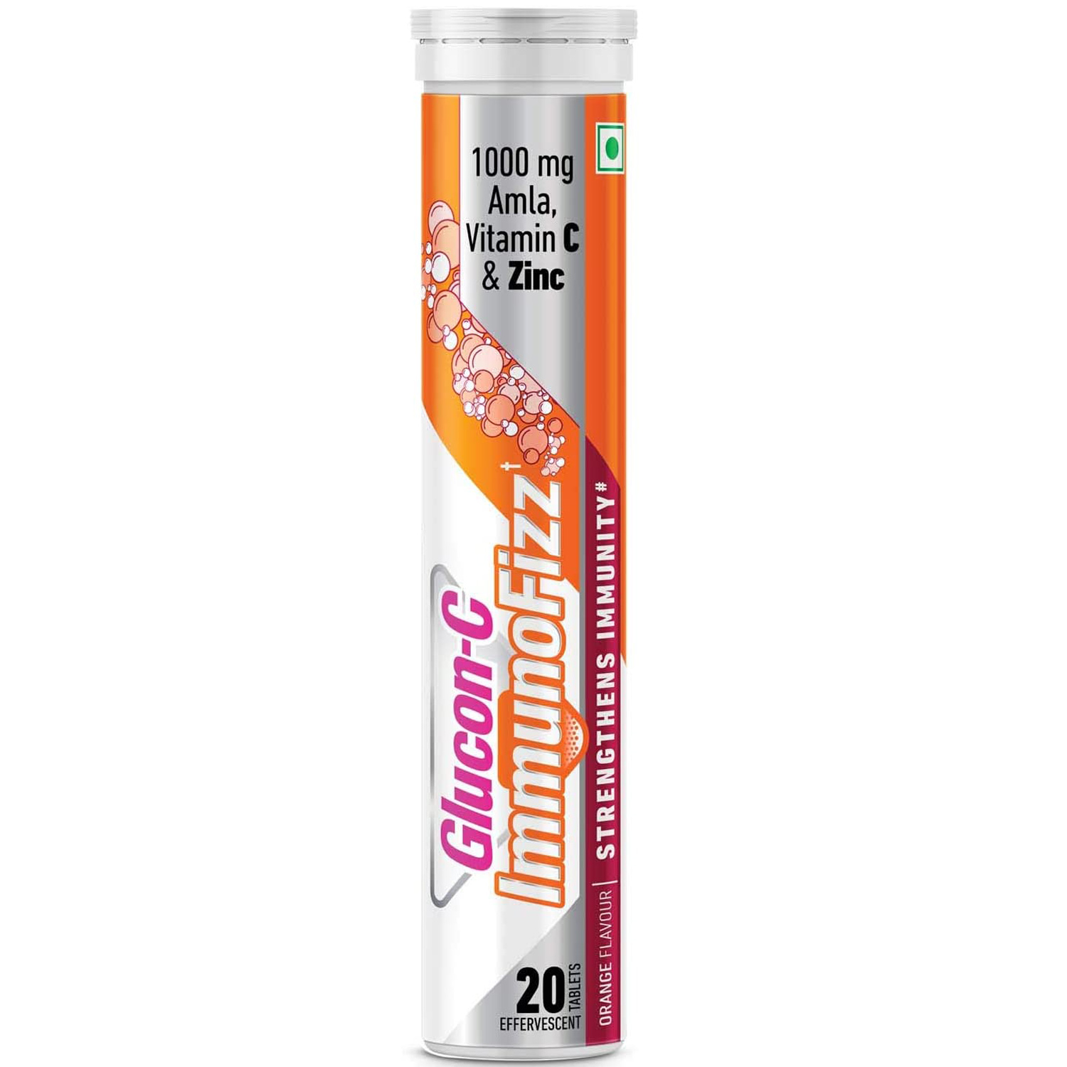 Glucon-C Immuno Fizz Orange Flavour 1000 mg, 20 Tablets Price, Uses ...