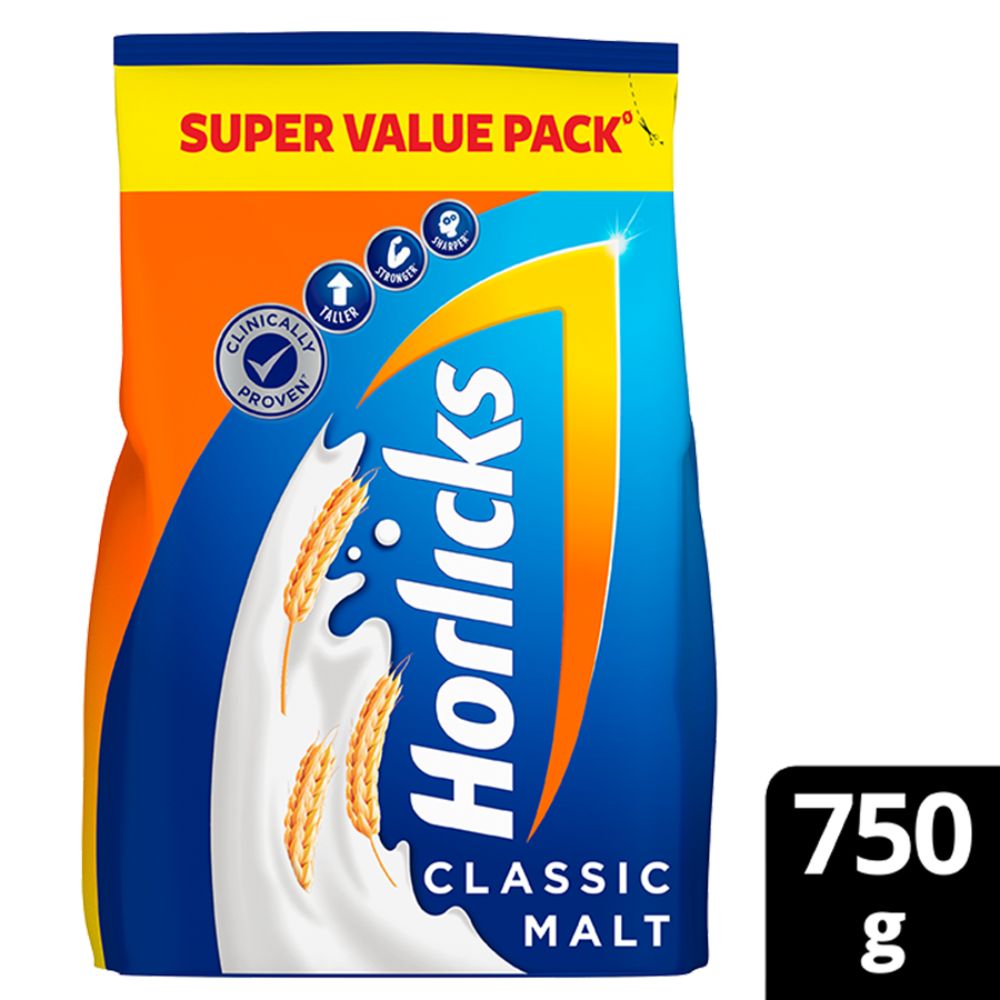 Horlicks Classic Malt Flavour Nutrition Drink Powder, 750 gm Refill ...