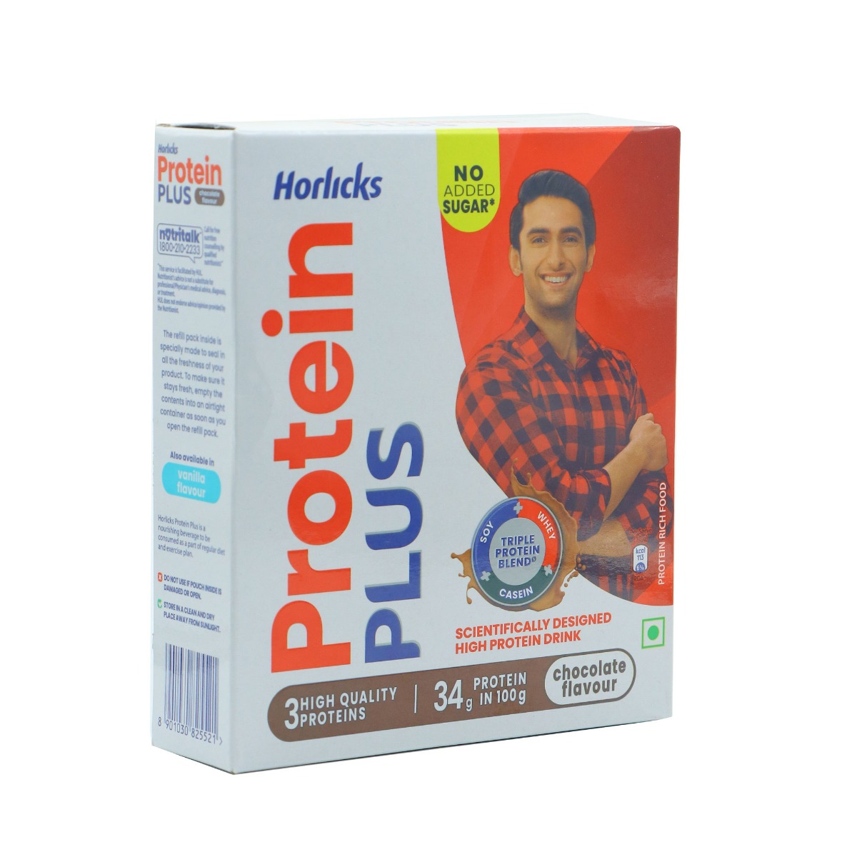 Horlicks Protein Plus Chocolate Flavour Powder, 200 gm Refill Pack ...