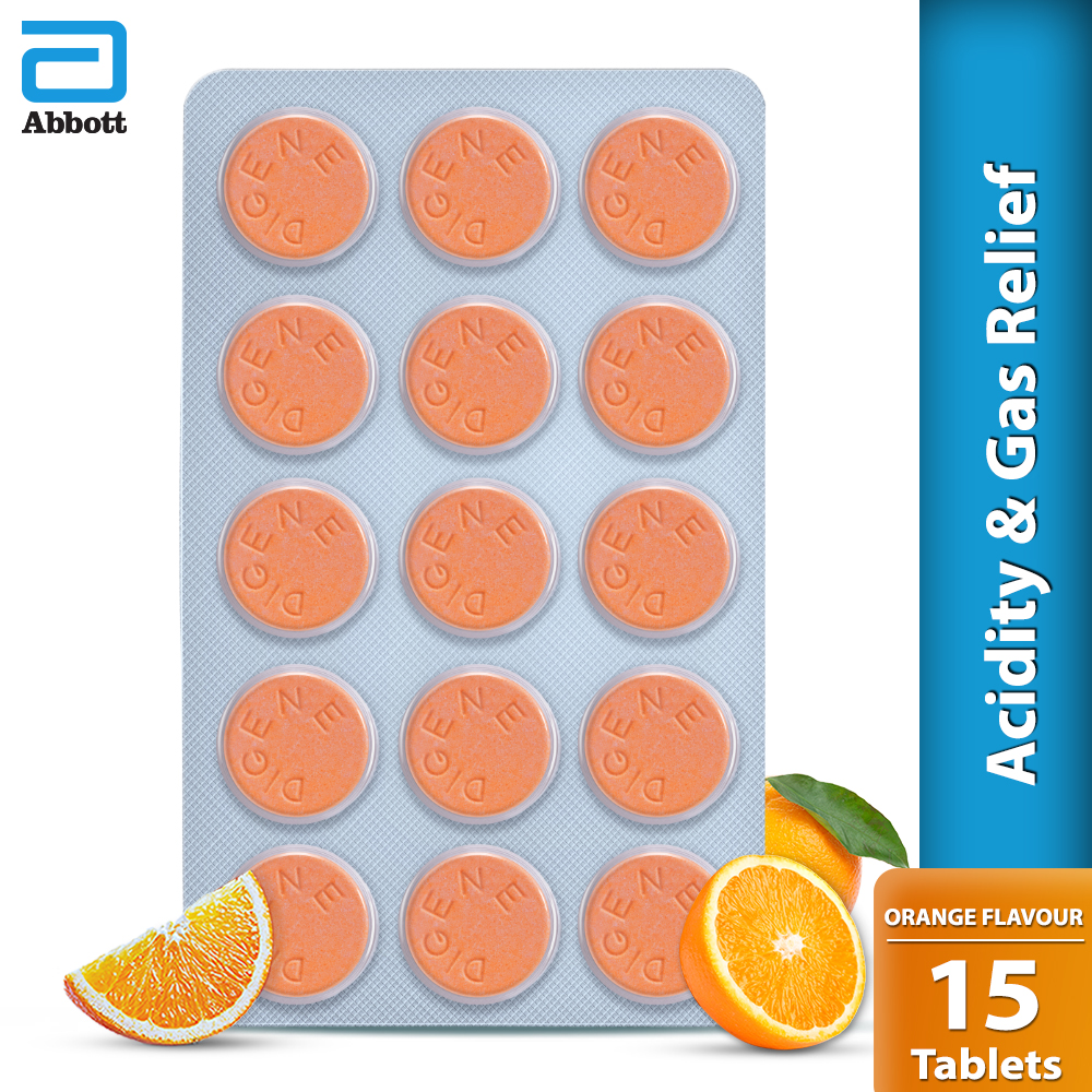 Digene Tablets Acidity & Gas Relief Orange flavour 15'S Price, Uses ...