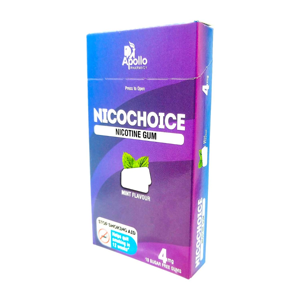 Apollo Pharmacy Nicochoice 4 mg Nicotine Gum, 10 Count Price, Uses ...