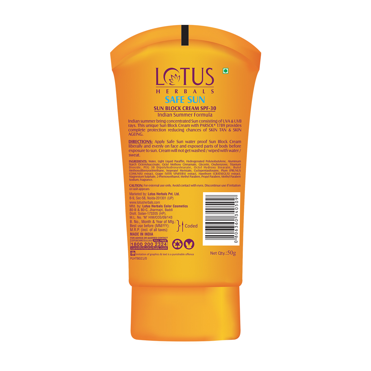 Lotus Herbals Safe Sun Sun Block Cream SPF 30, 50 gm Price, Uses, Side ...