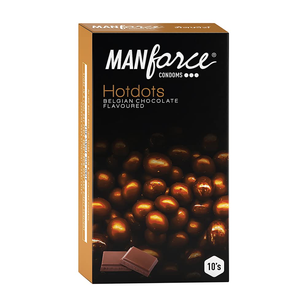Buy Manforce Hotdots Belgian Chocolate Flavour Condoms, 10 Count | 19 ...