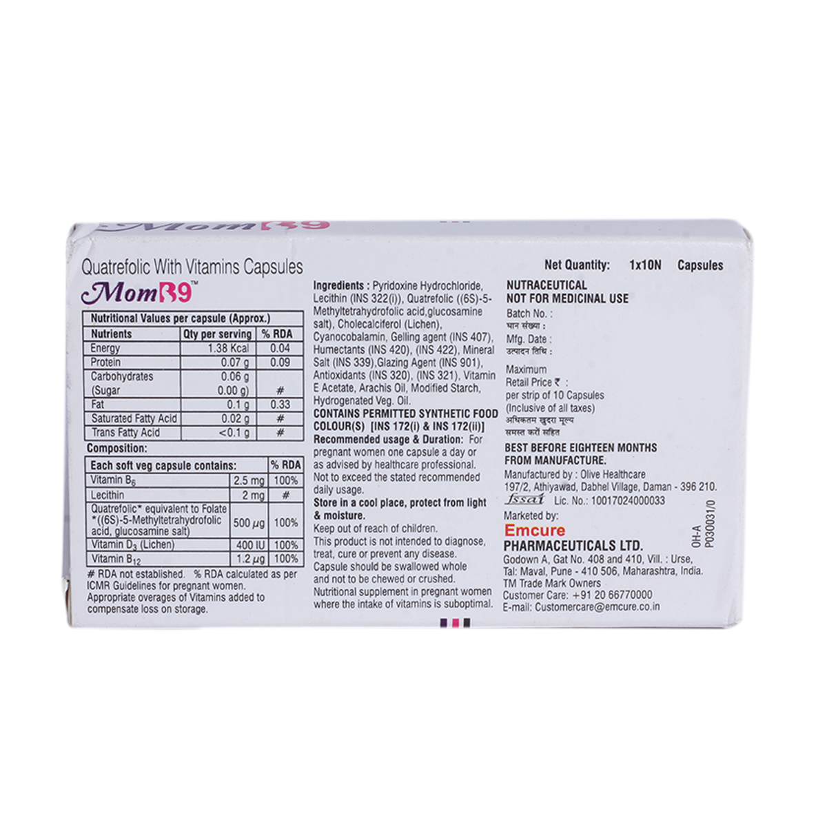 Mom B9 Capsule 10's Price, Uses, Side Effects, Composition - Apollo ...