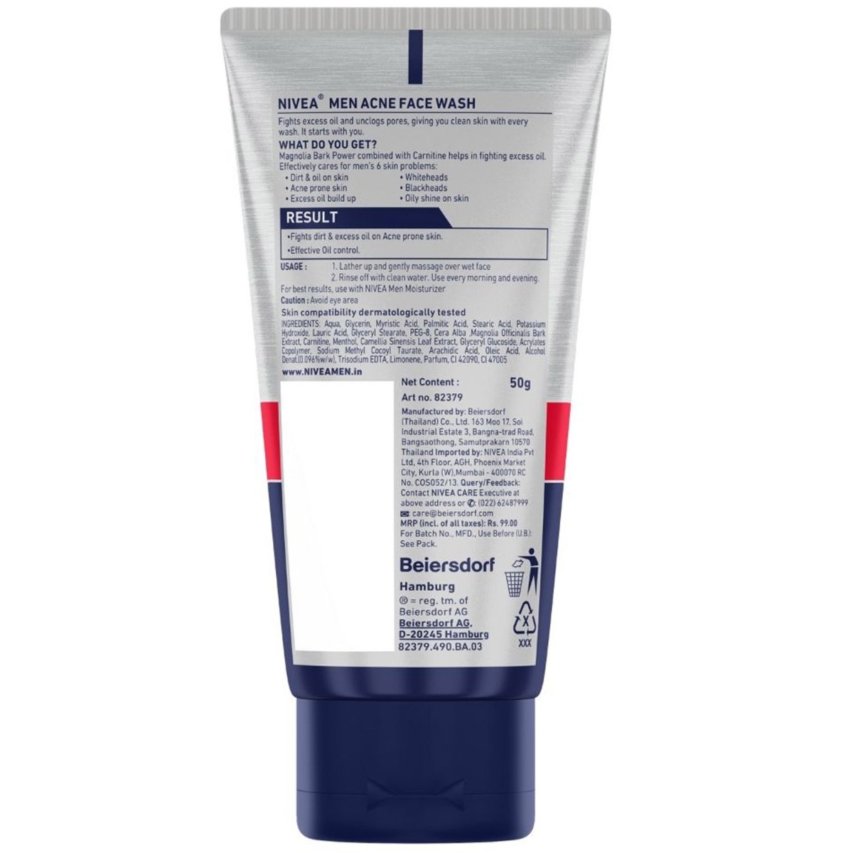 Nivea Men Acne Face Wash, 50 gm Price, Uses, Side Effects, Composition ...