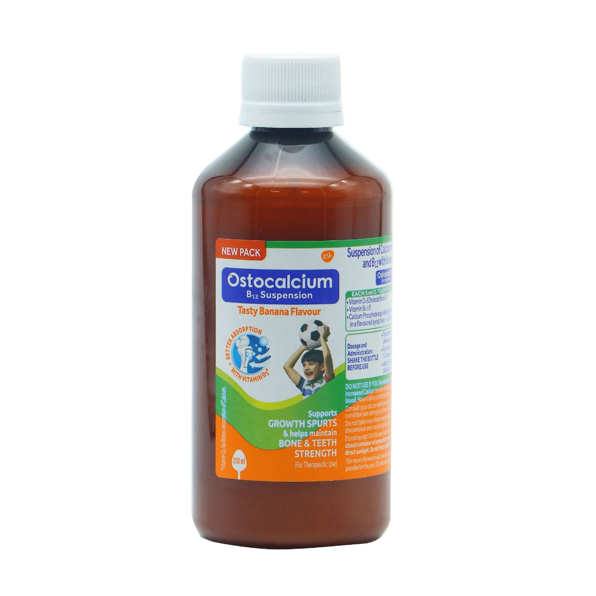 Ostocalcium B12 Banana Flavour Suspension, 200 ml Price, Uses, Side ...