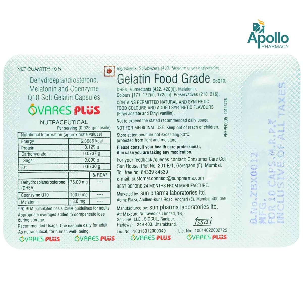 Ovares Plus Capsule 10's Price, Uses, Side Effects, Composition ...