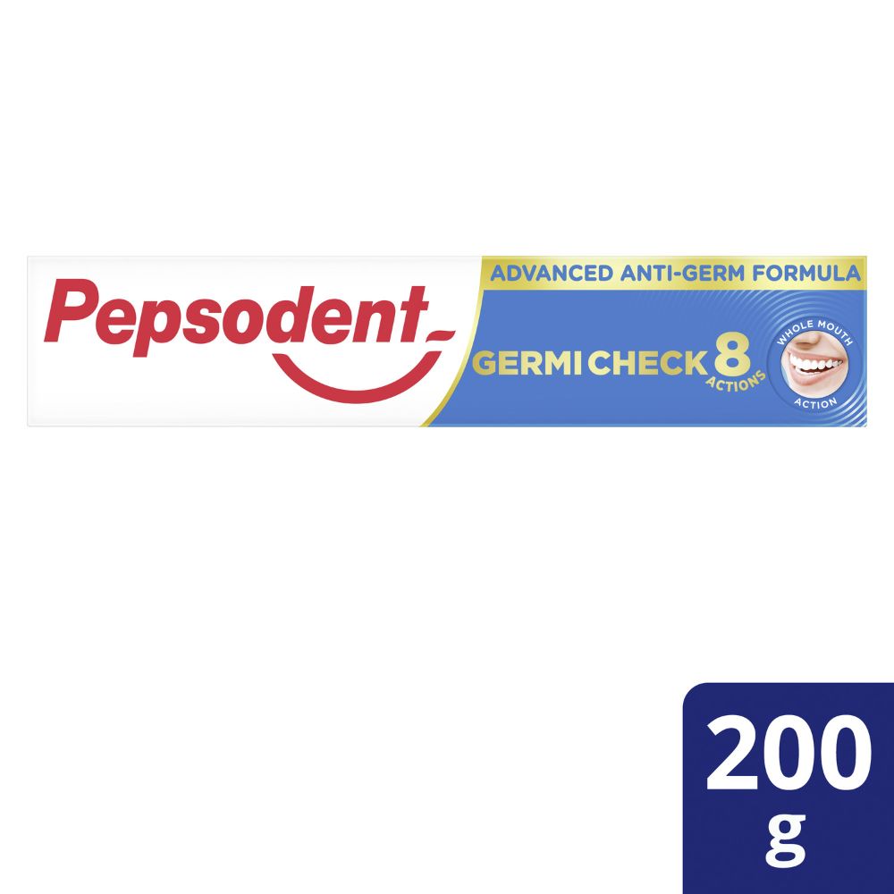 Buy Pepsodent Germi Check 8 Action Toothpaste, 200 gm | 19 Minutes ...