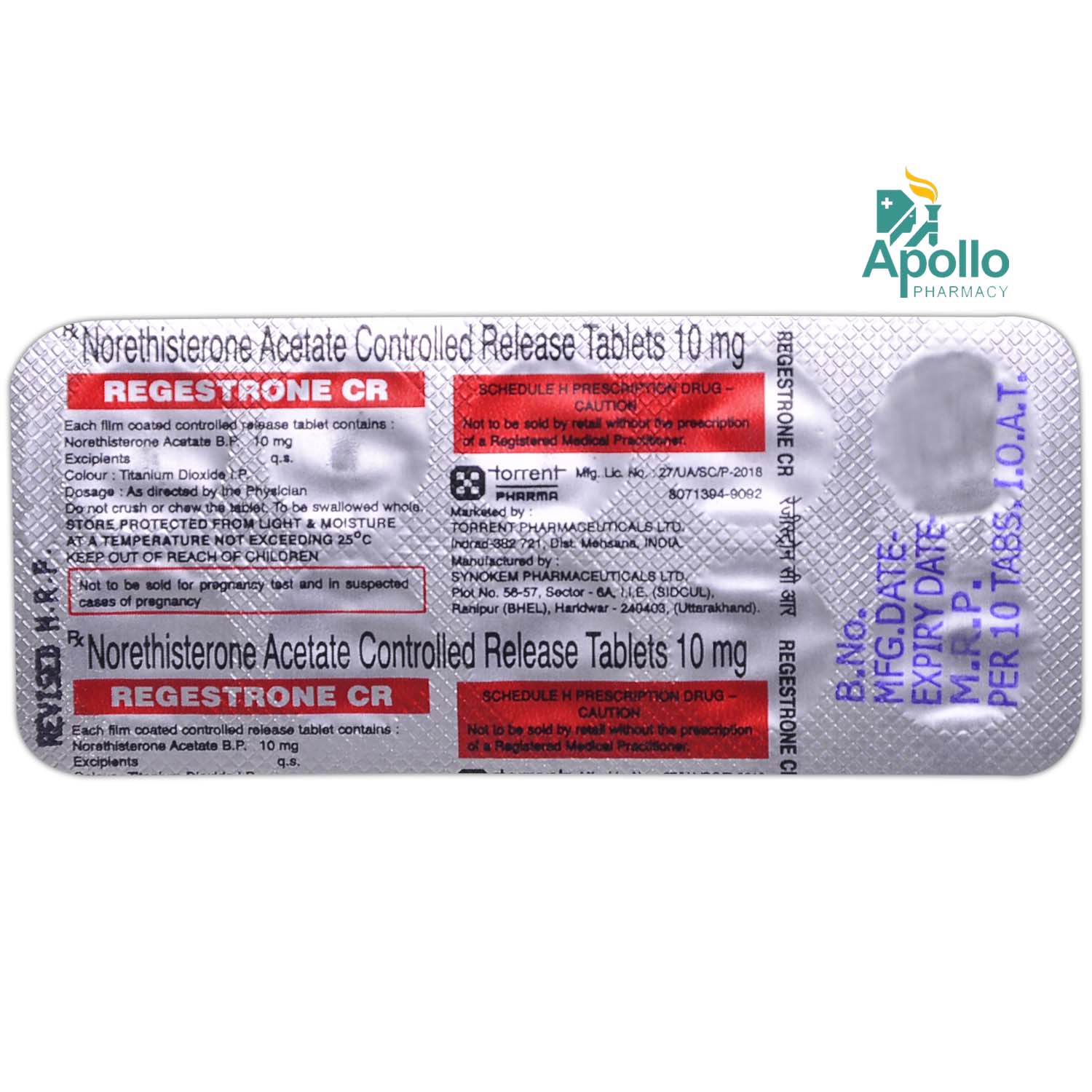 Regestrone CR 10 mg Tablet 10's Price, Uses, Side Effects, Composition ...