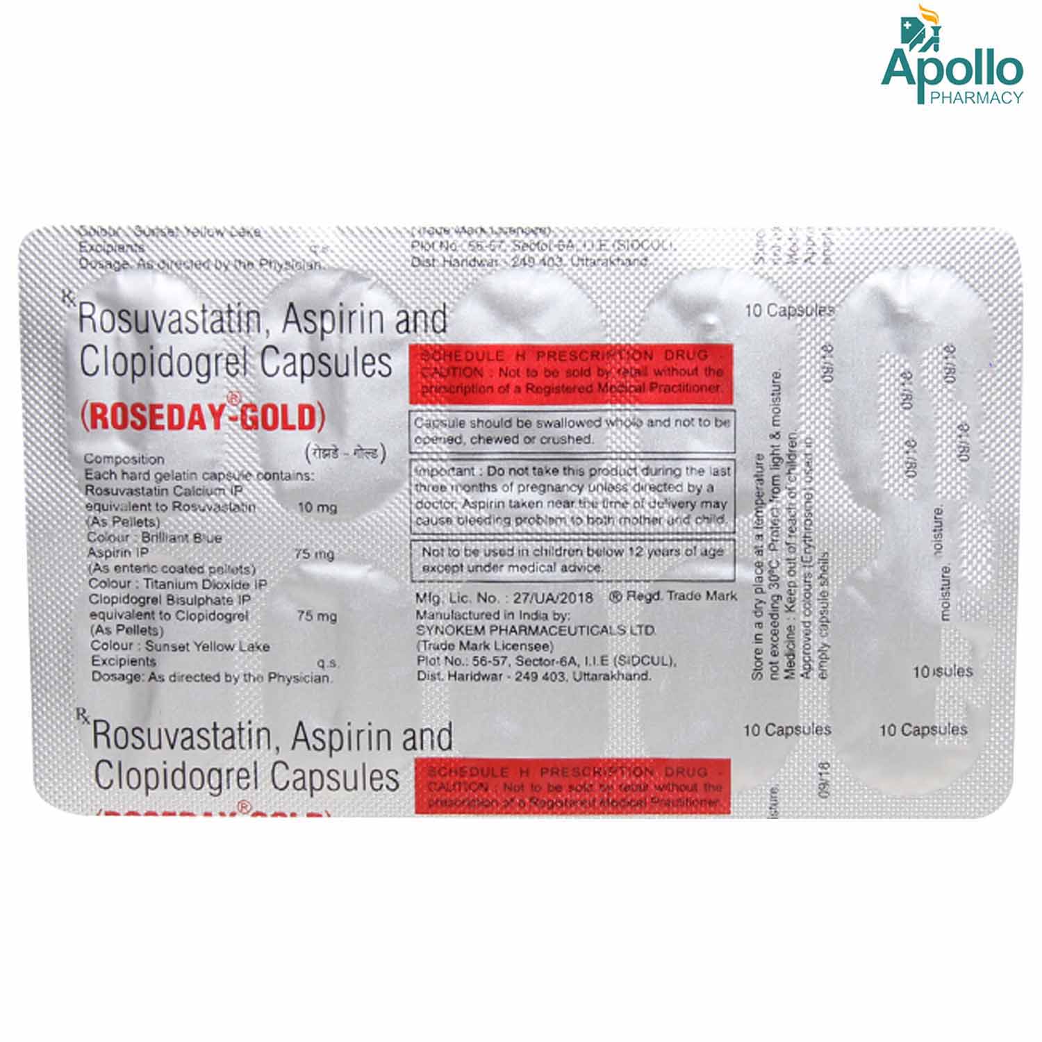 Roseday-Gold Capsule 10's Price, Uses, Side Effects, Composition ...