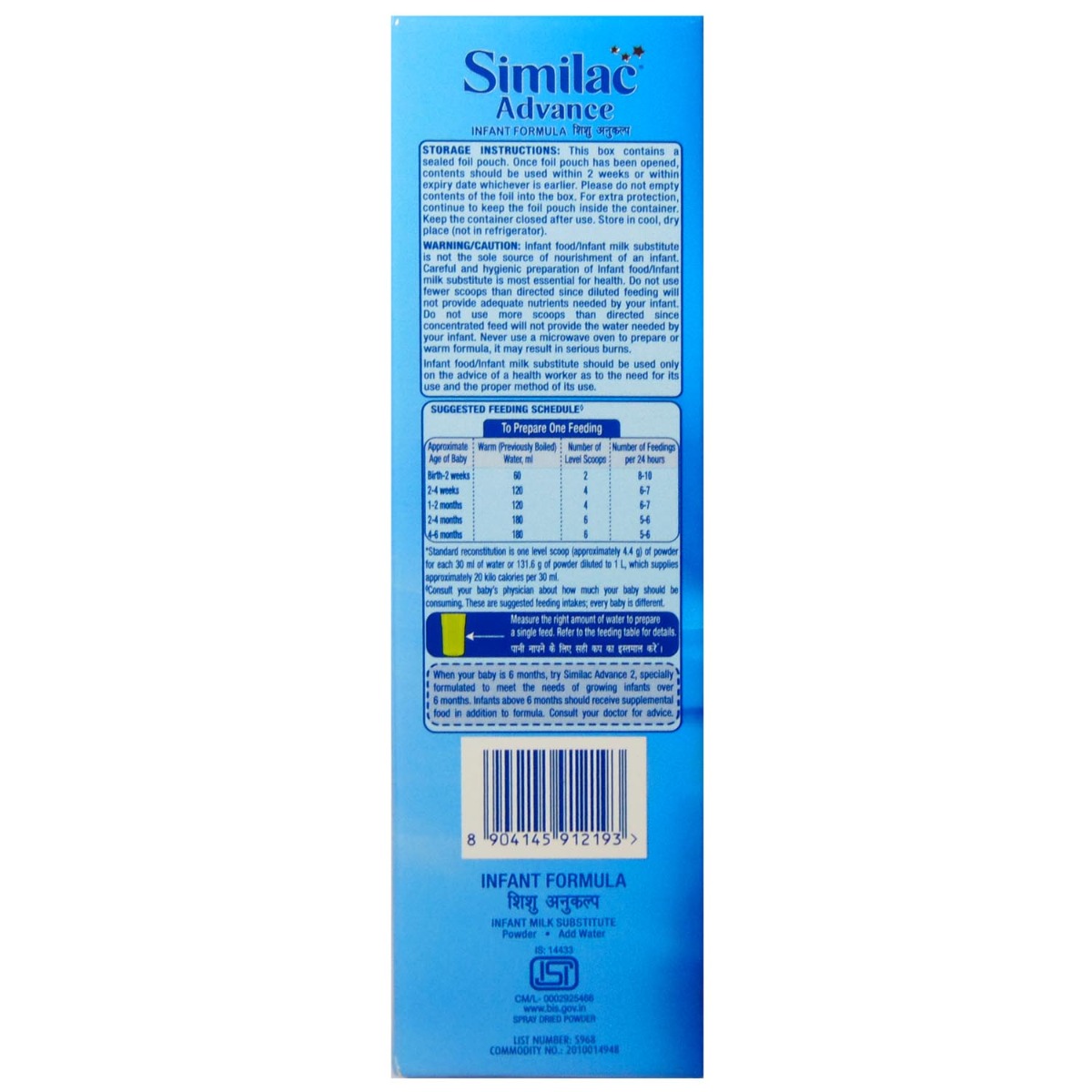 Similac Advance Infant Formula Stage 1 Powder (Up to 6 Months), 400 gm ...