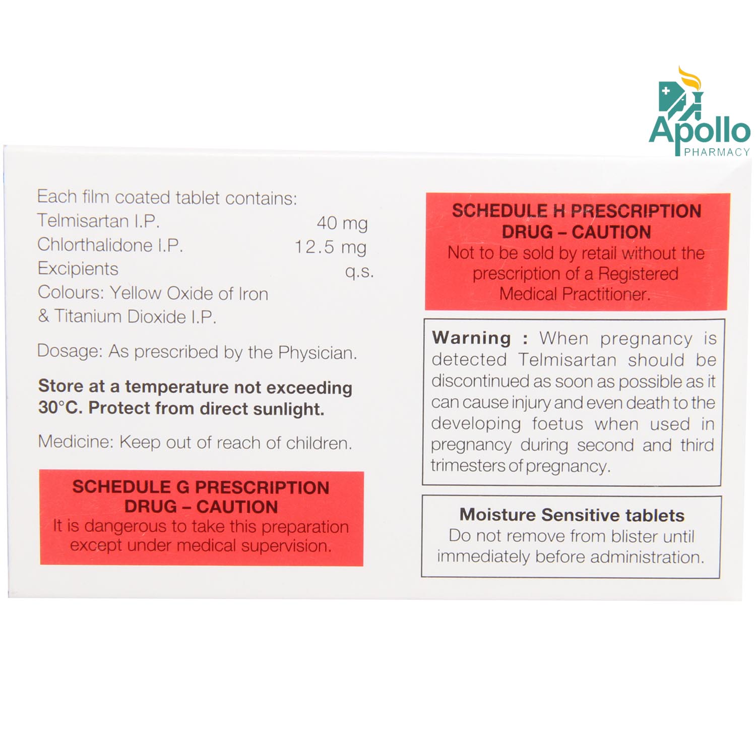 Telpres CT 40/12.5 Tablet 15's Price, Uses, Side Effects, Composition ...