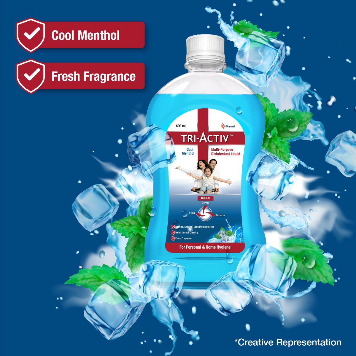 Tri-Activ Menthol Cool Multi-Purpose Disinfectant Liquid, 500 ml Price ...