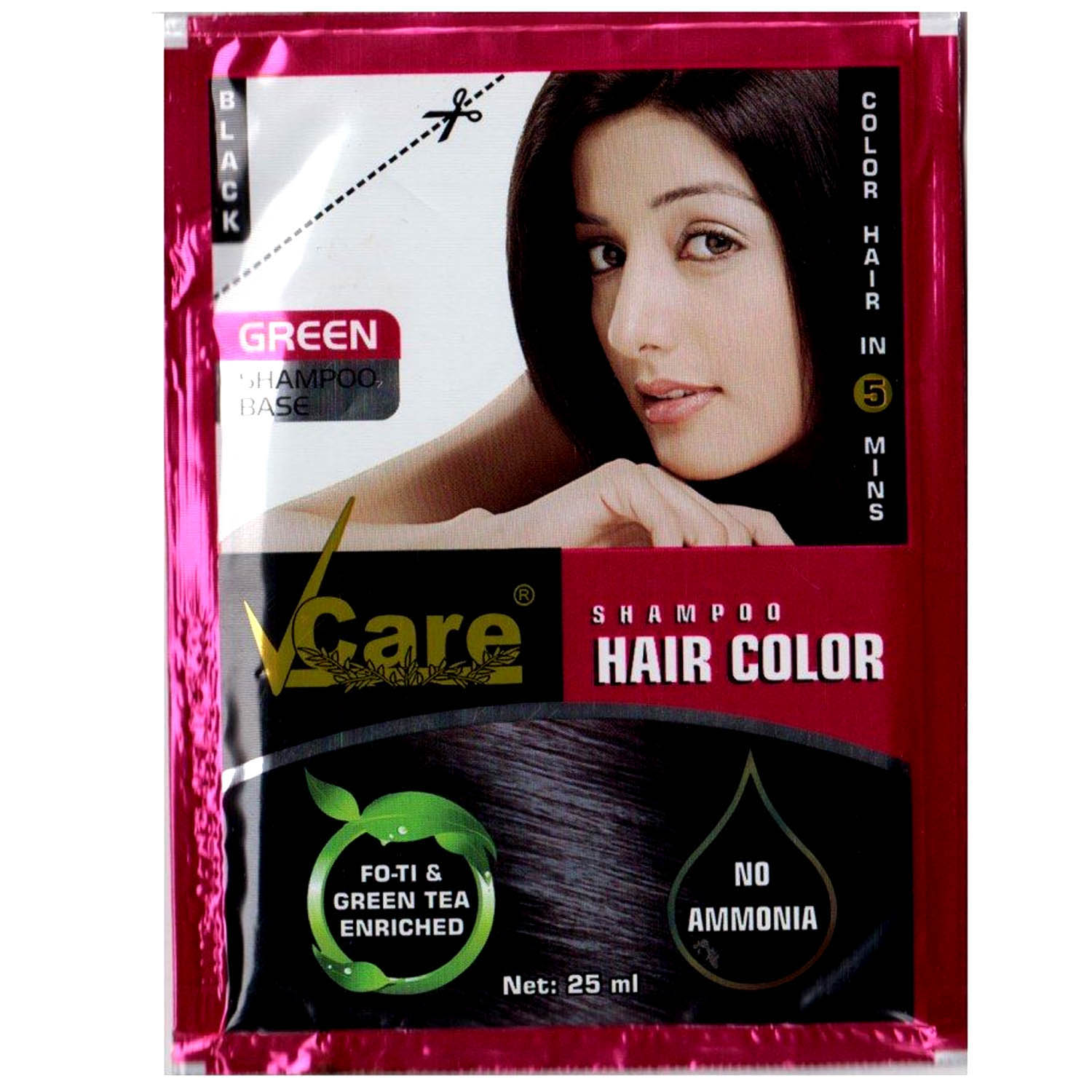 Vcare Shampoo Based Hair Colour Green, 25 ml Price, Uses, Side Effects ...