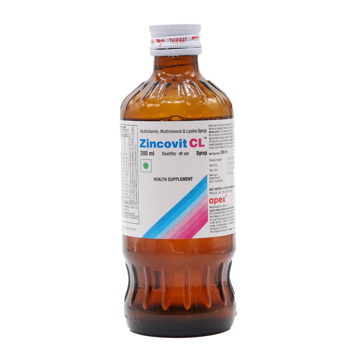 Zincovit CL Syrup 200 ml Price, Uses, Side Effects, Composition ...