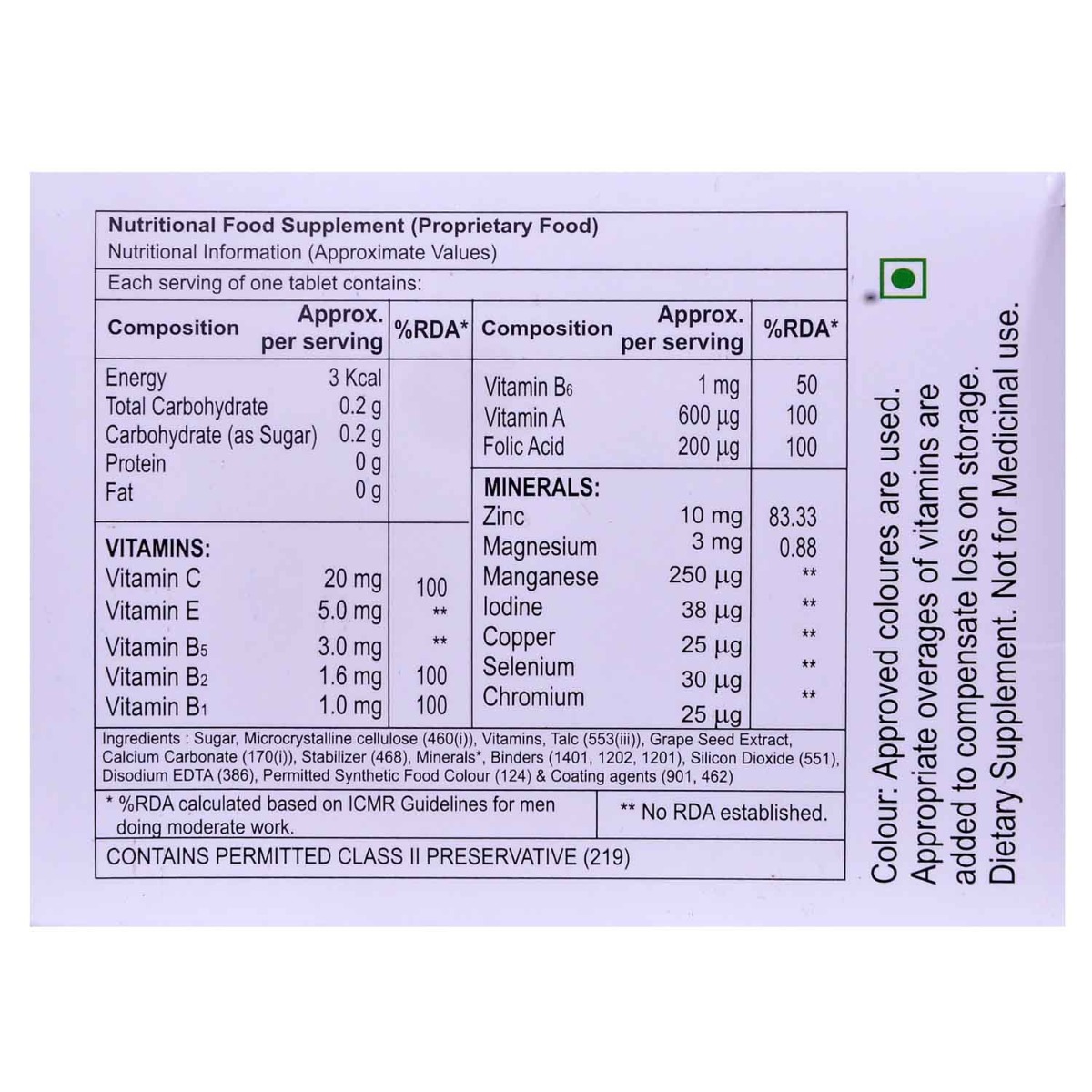 Zinc-@Vit Tablet 15's Price, Uses, Side Effects, Composition - Apollo ...